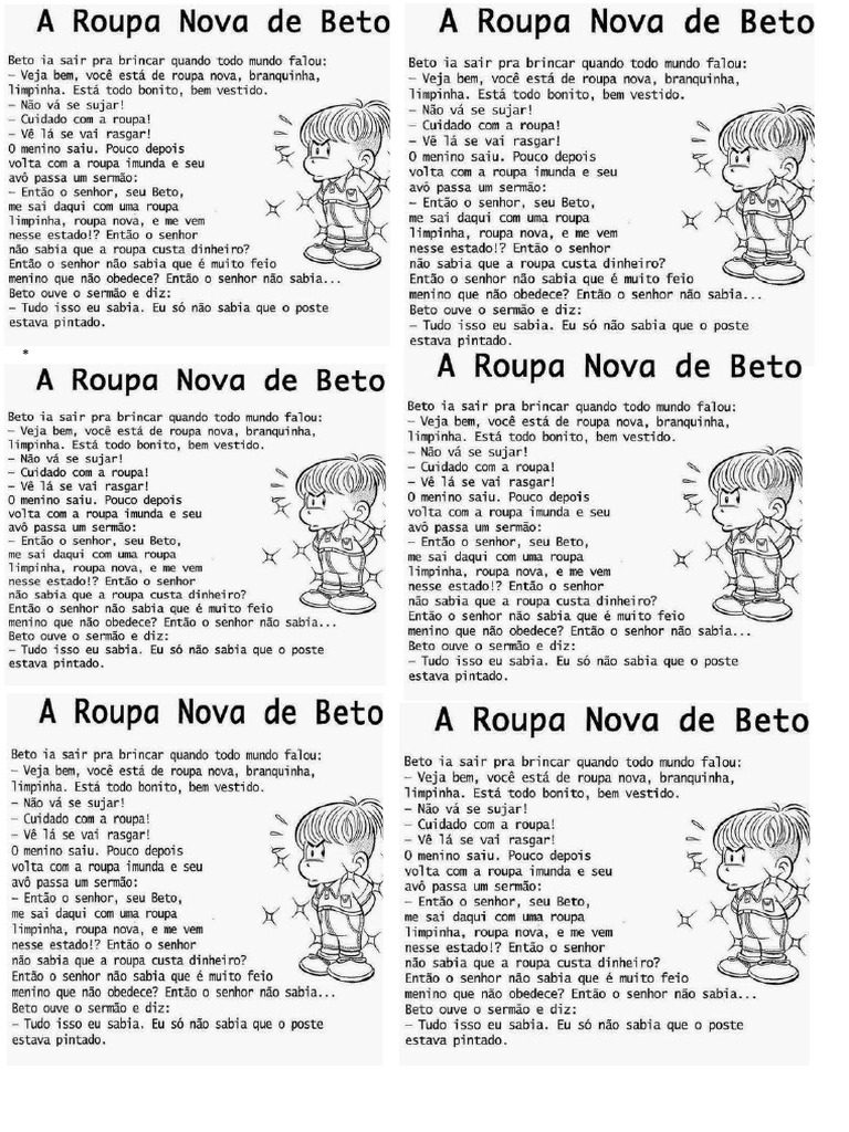 Produção de Texto A Roupa Nova de Beto | PDF