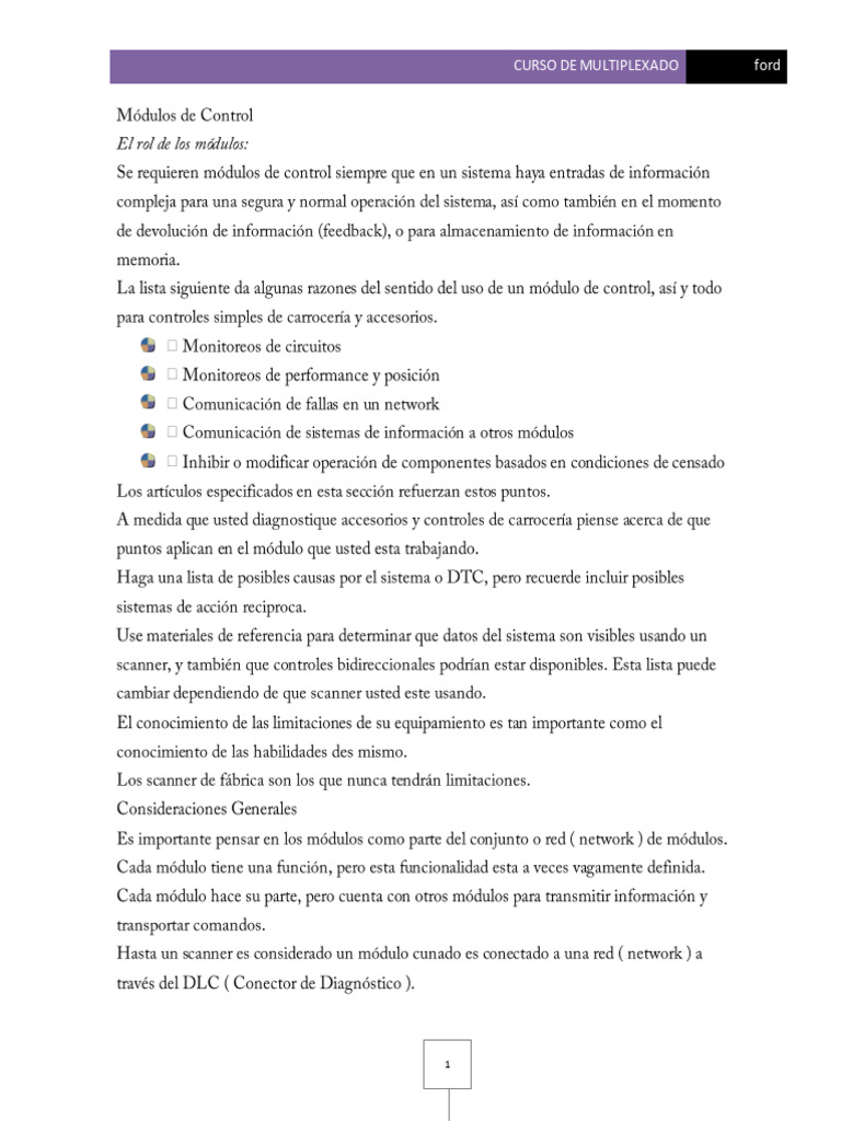 Ford Curso de Multiplexado RDMF | PDF