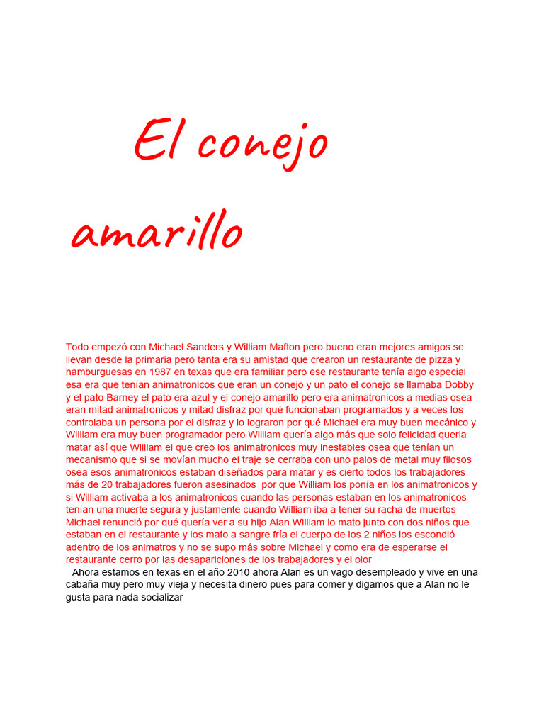 El Conejo Amarillo (Carlos E) | PDF