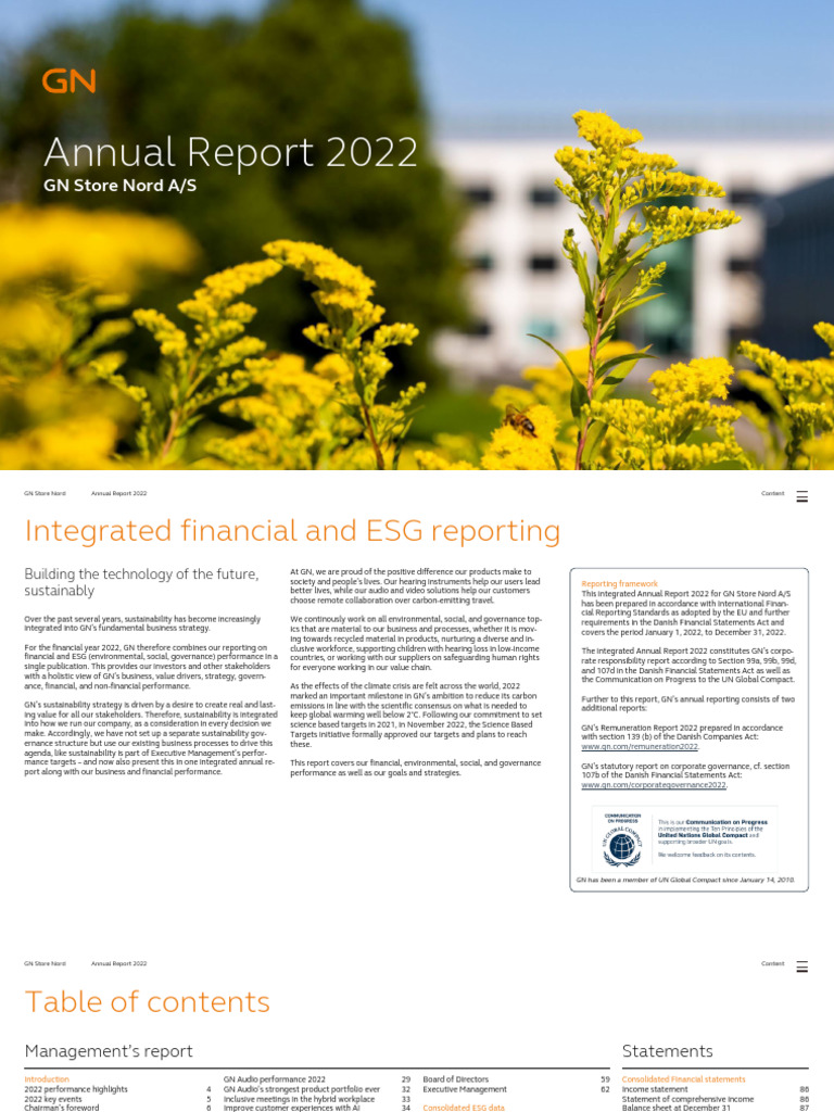 GN Annual Report 2022 | PDF | Sustainability | Free Cash Flow