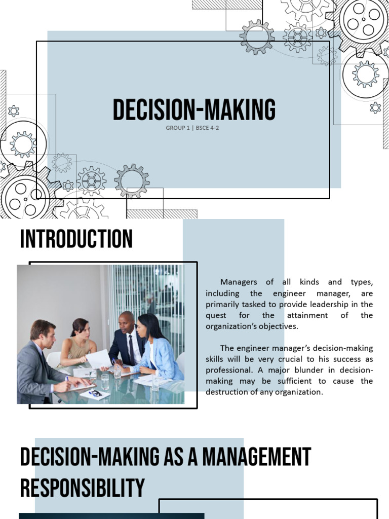 Group 1 Decision Making | PDF | Regression Analysis | Decision Making