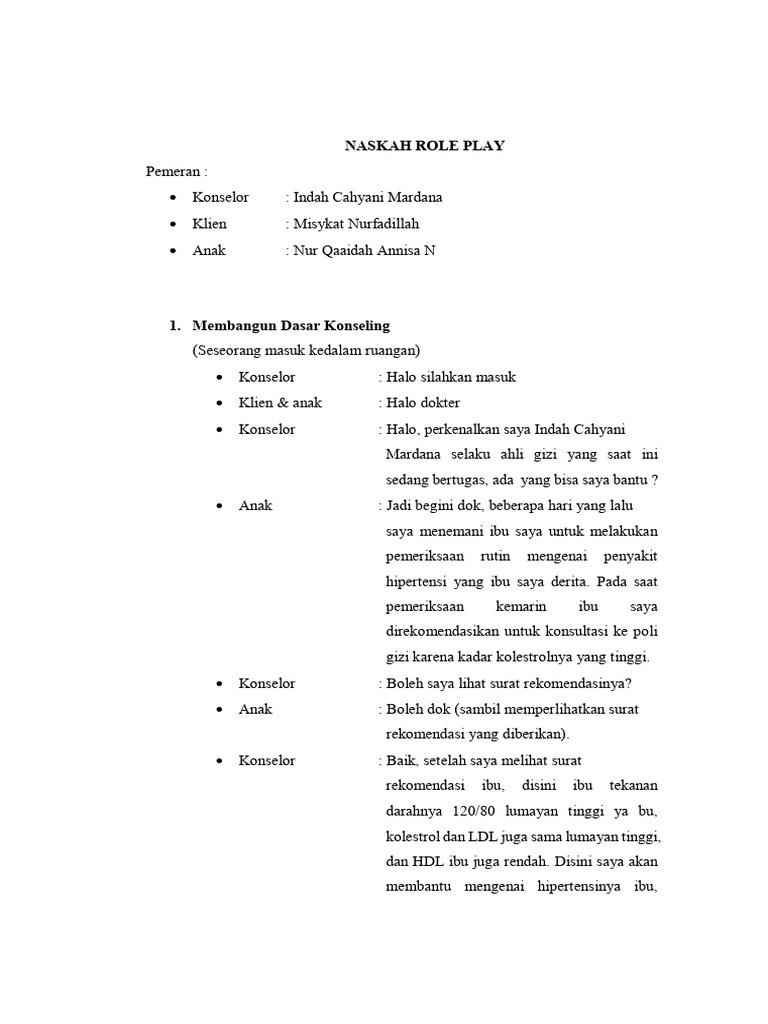 Kelompok 8 - Naskah Role Play PDF | PDF