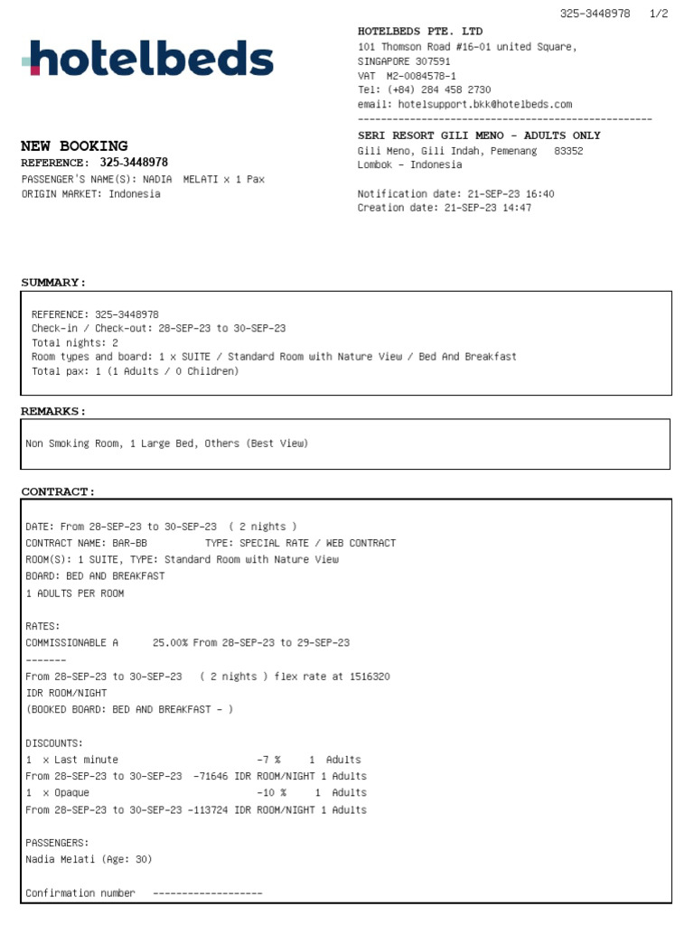 Hotel Bed | PDF | Invoice