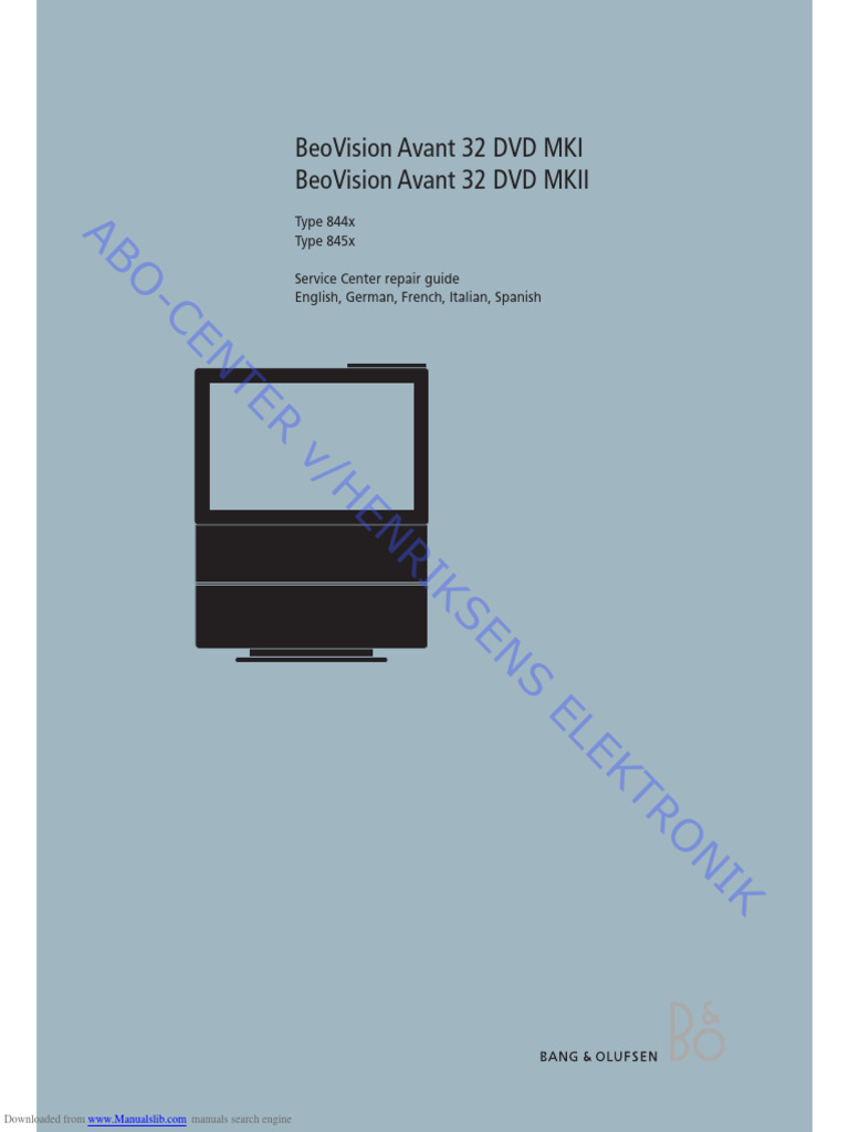 Beovision Avant 32 DVD Mki | PDF | Computing | Electricity