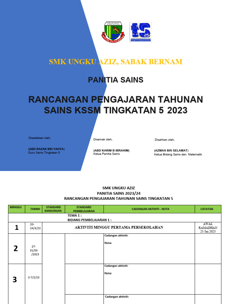 RPT Sains t5 KSSM 2023 | PDF