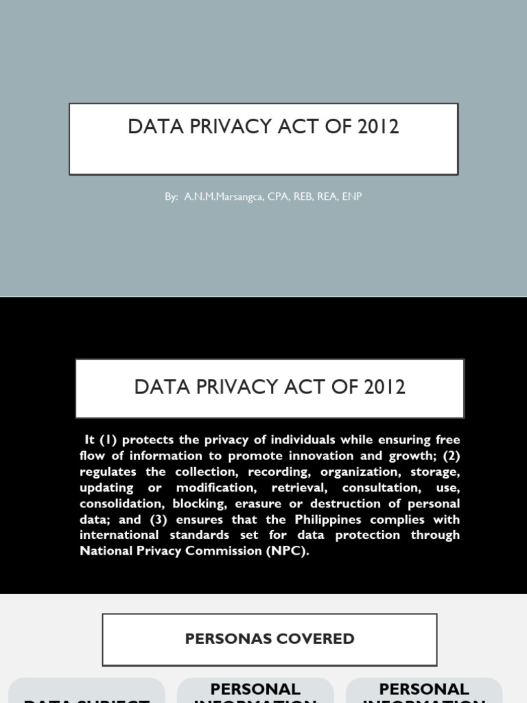Data Privacy Act of 2012 | PDF | Information | Privacy