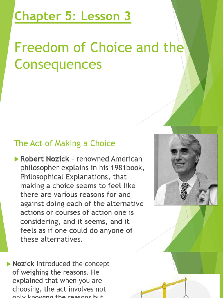 Lesson 3 Freedom of Choice and The Consequences | PDF | Reason | Weight