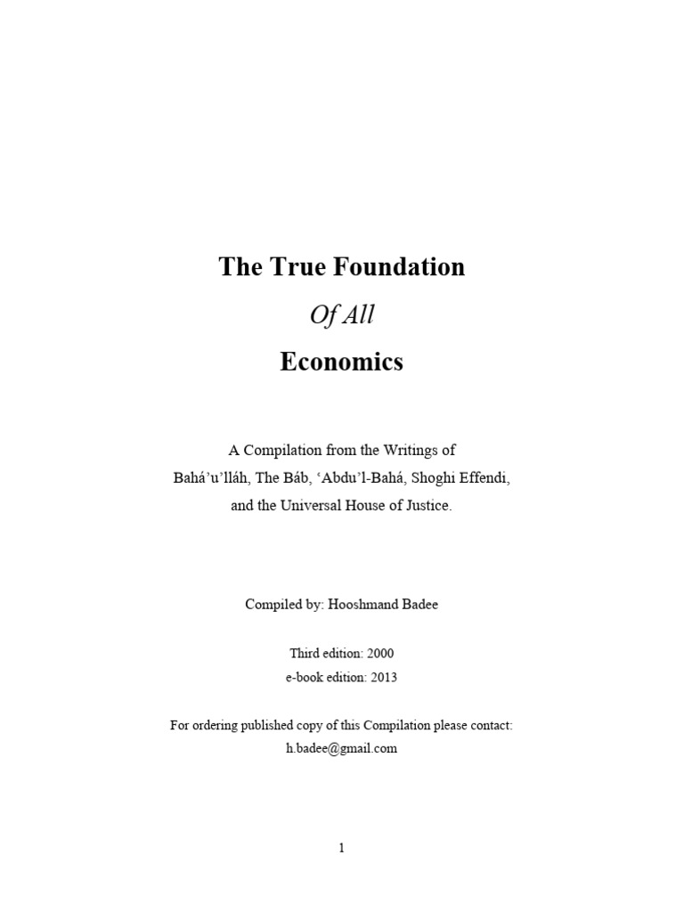 The True Foundation of All Economics | PDF