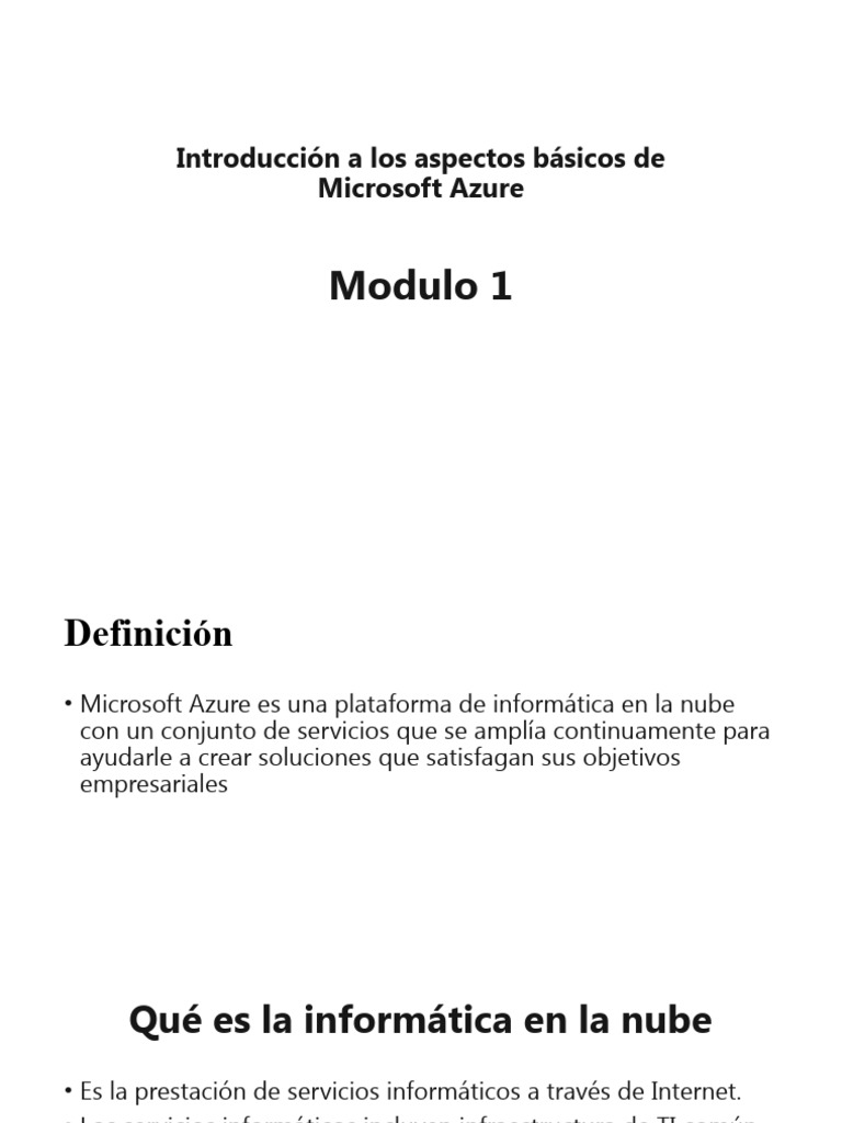Introduccion Azure | PDF | Computación en la nube | Software como servicio