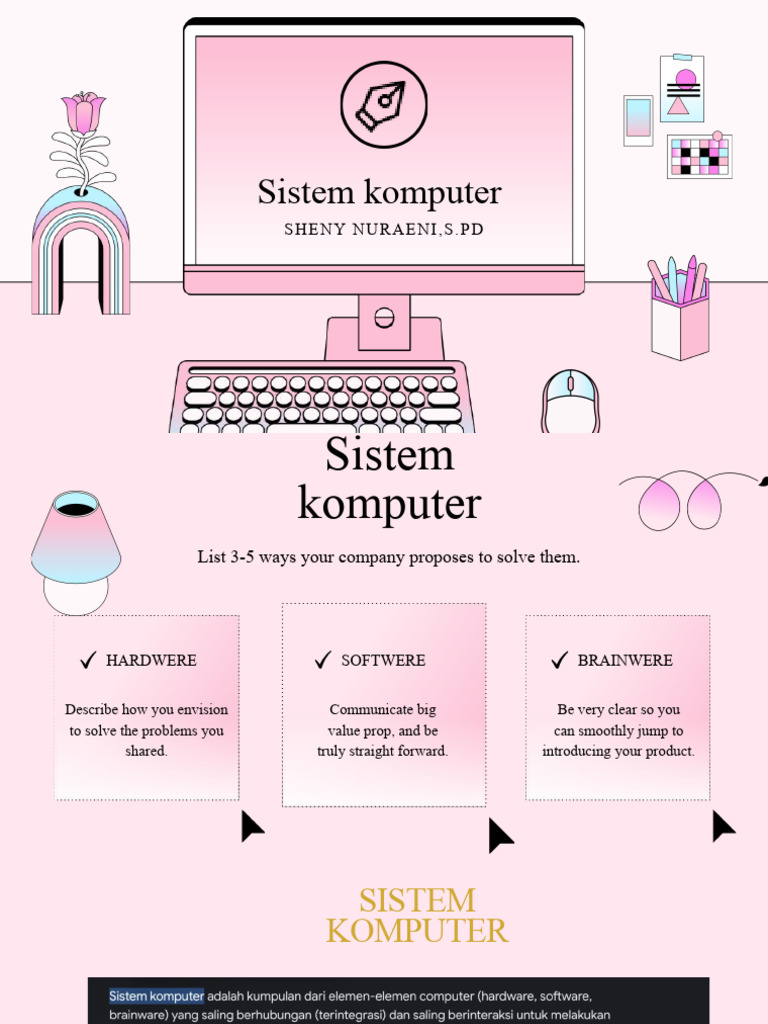 Pink Blue Gradient Computer Pitch Deck Presentation | PDF
