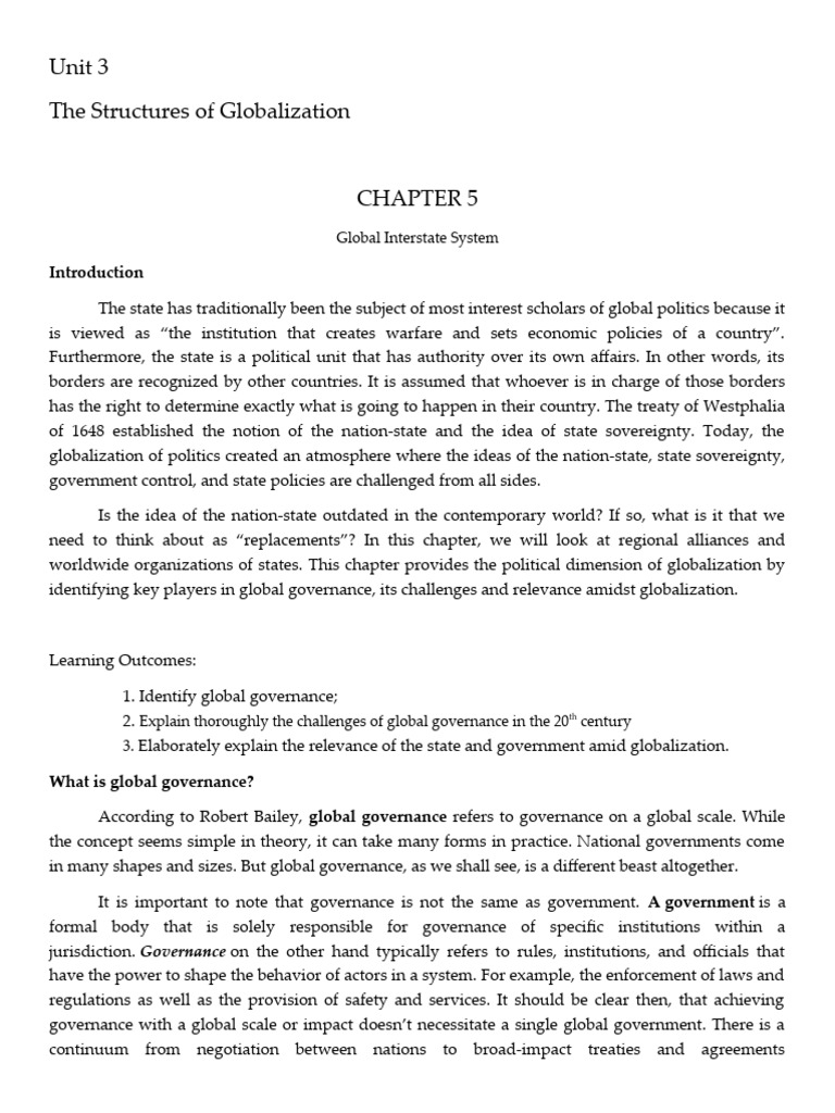 Chapter 4 Global Governance | PDF | United Nations | International Relations