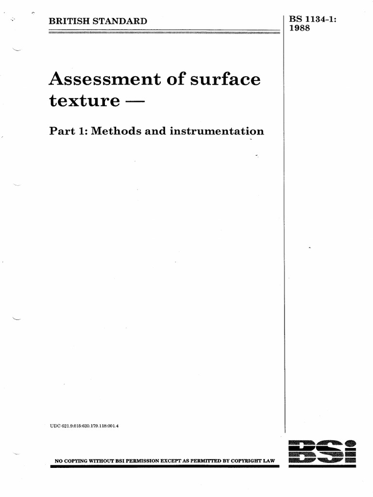 BS 1134-1 | PDF | Surface Roughness | Physical Quantities