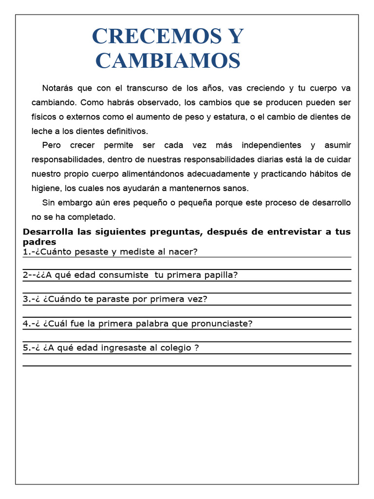 Crecemos y Cambiamos Datos | PDF