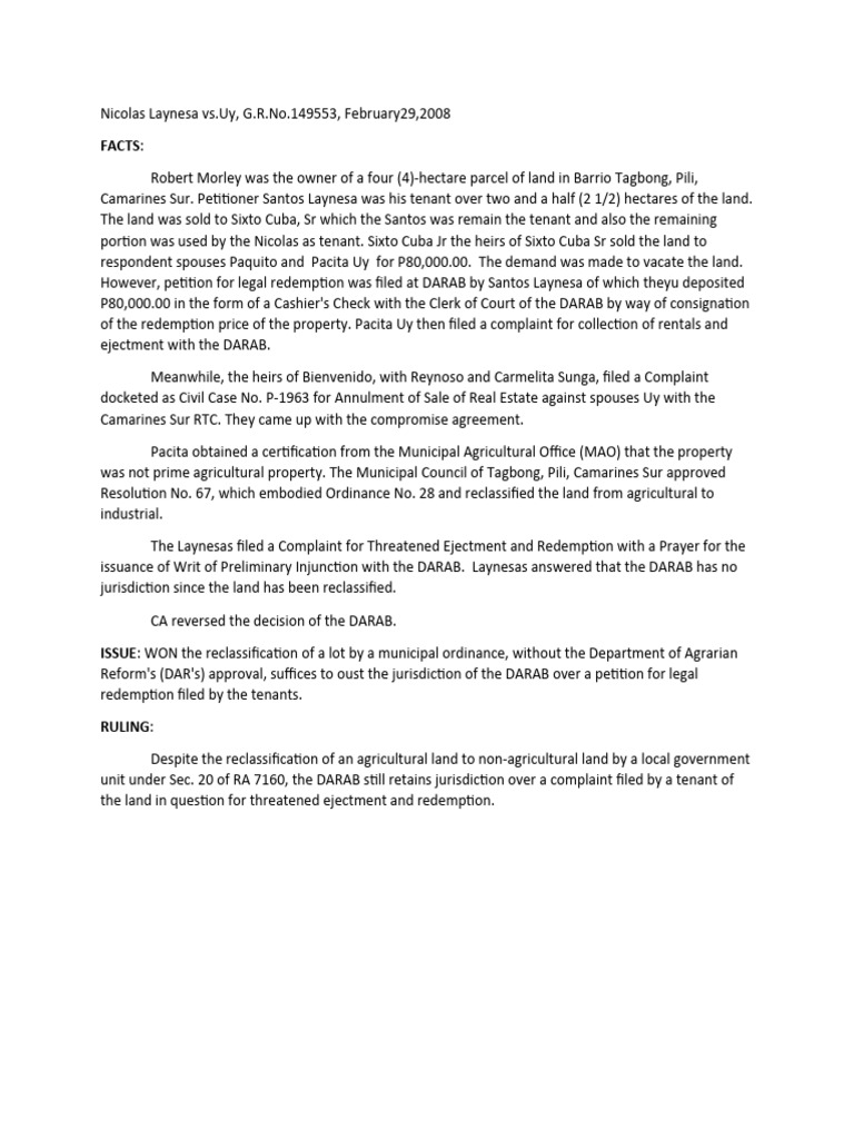 LPC Case Digest | PDF | Complaint | Common Law