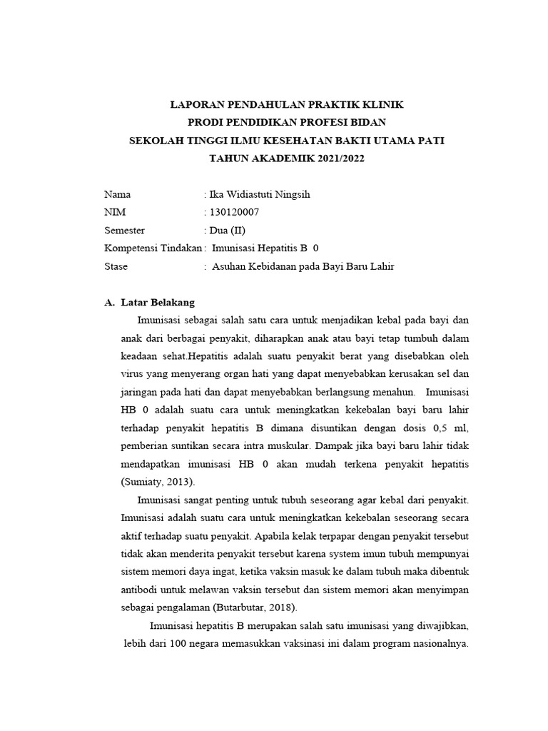 LP Imunisasi Hepatitis B 0 - IKA WIDI | PDF