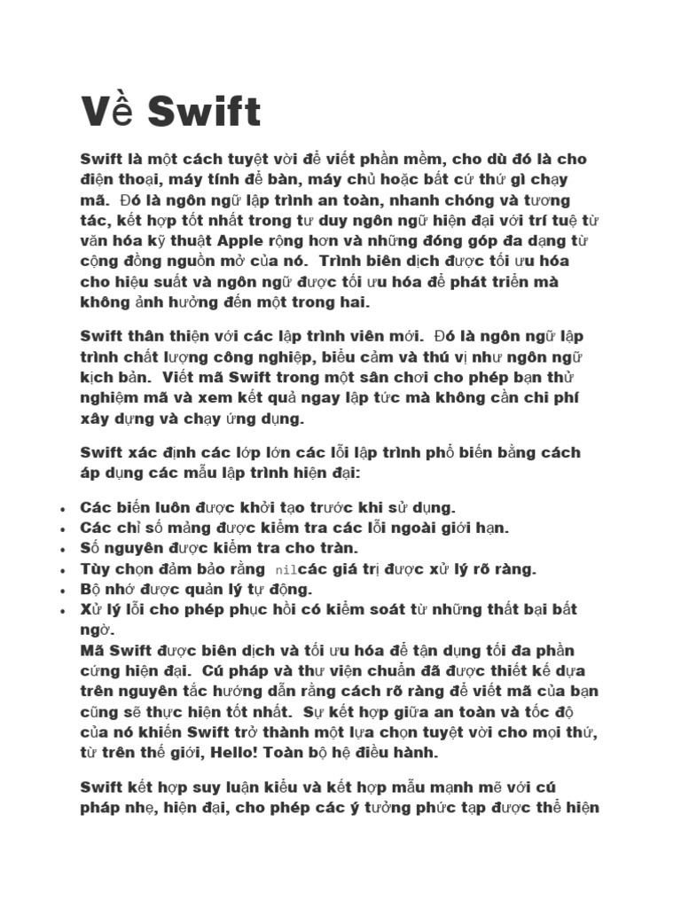 Về Swift | PDF
