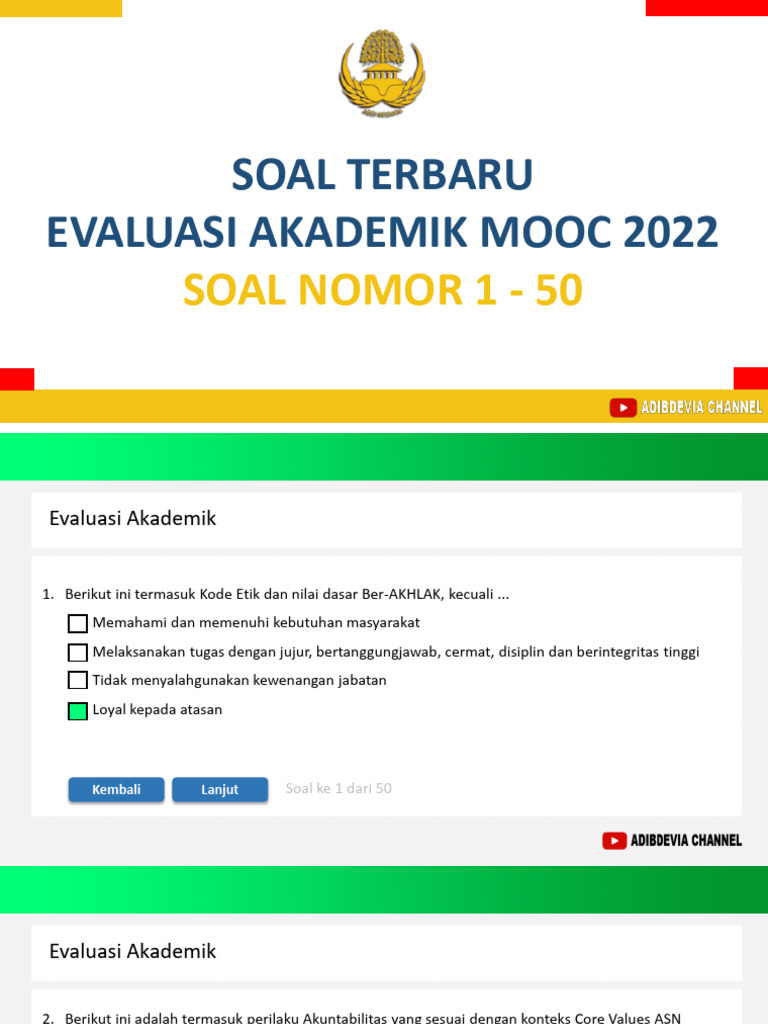 Persiapan Evaluasi Mooc (Bismilah Lulus Nilai 100) | PDF