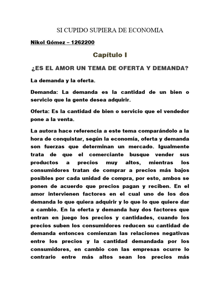 Si Cupido Supiera de Economia-1262200 | PDF | Oferta (economía ...