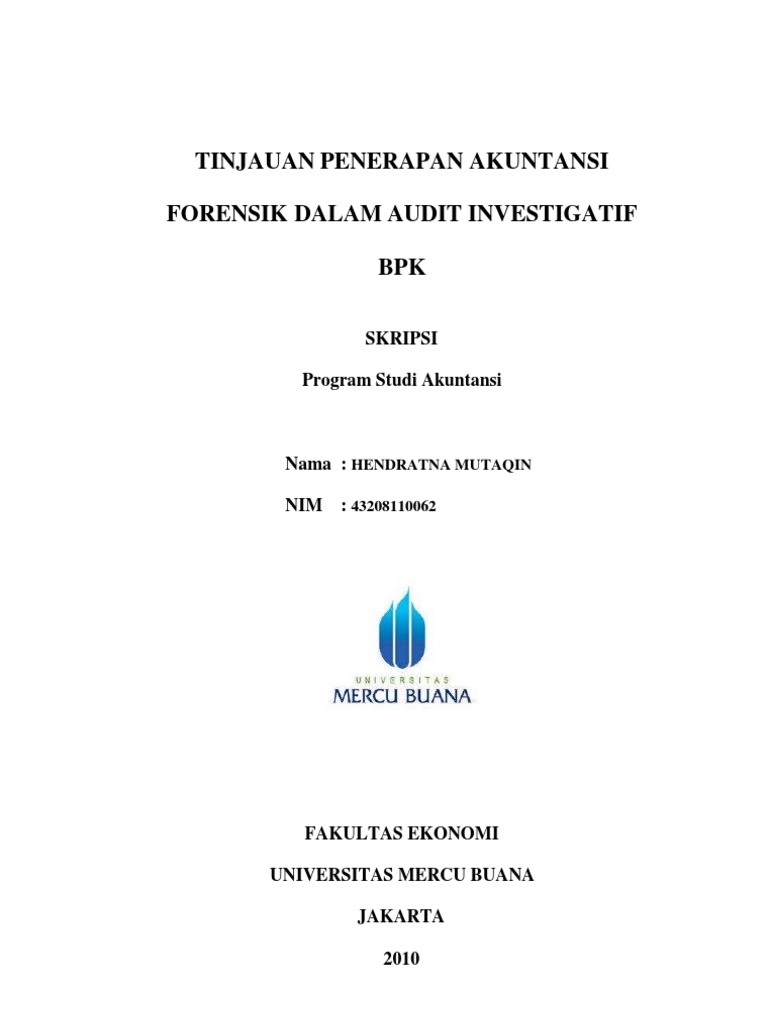 Akuntansi Forensik Di BPK | PDF