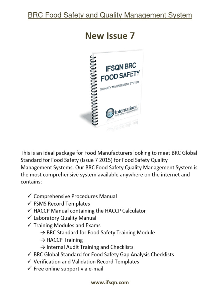 BRC Food Safety and Quality Management System New Issue 7 | PDF | Food Safety | Hazard Analysis ...