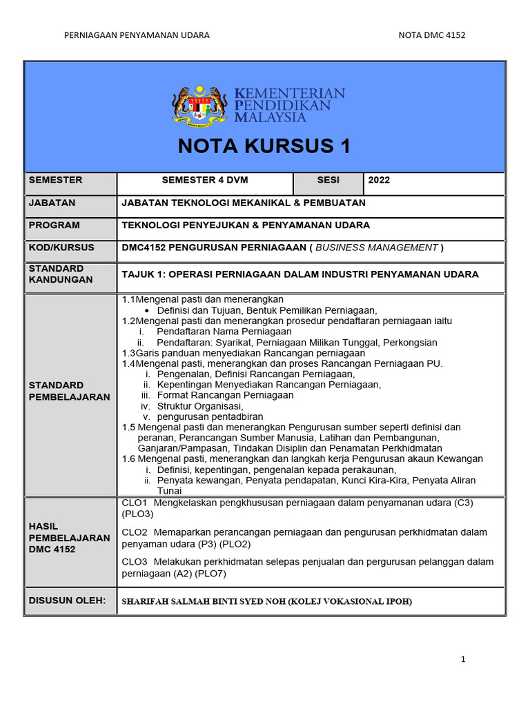Nota DMC 4152 Tajuk 1 | PDF