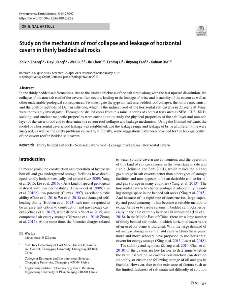 Study On The Mechanism of Roof Collapse and Leakage of Horizontal | PDF ...