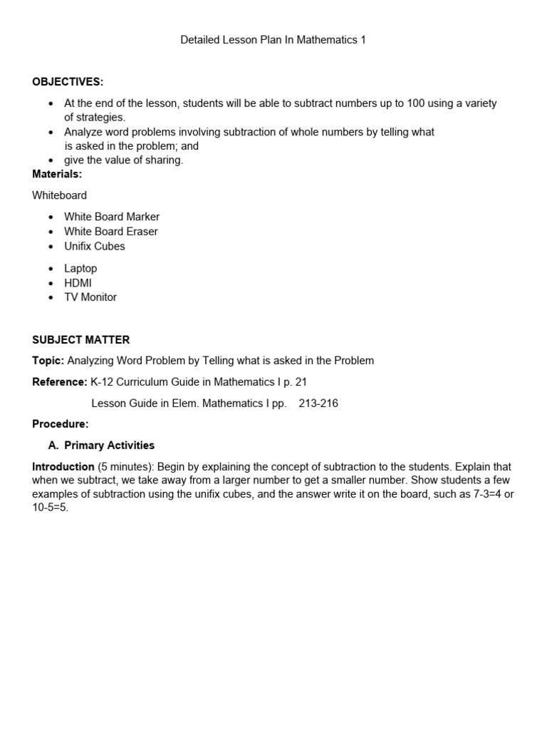 Detailed Lesson Plan in Mathematics 1 Jelwin | PDF | Prayer | Lesson Plan