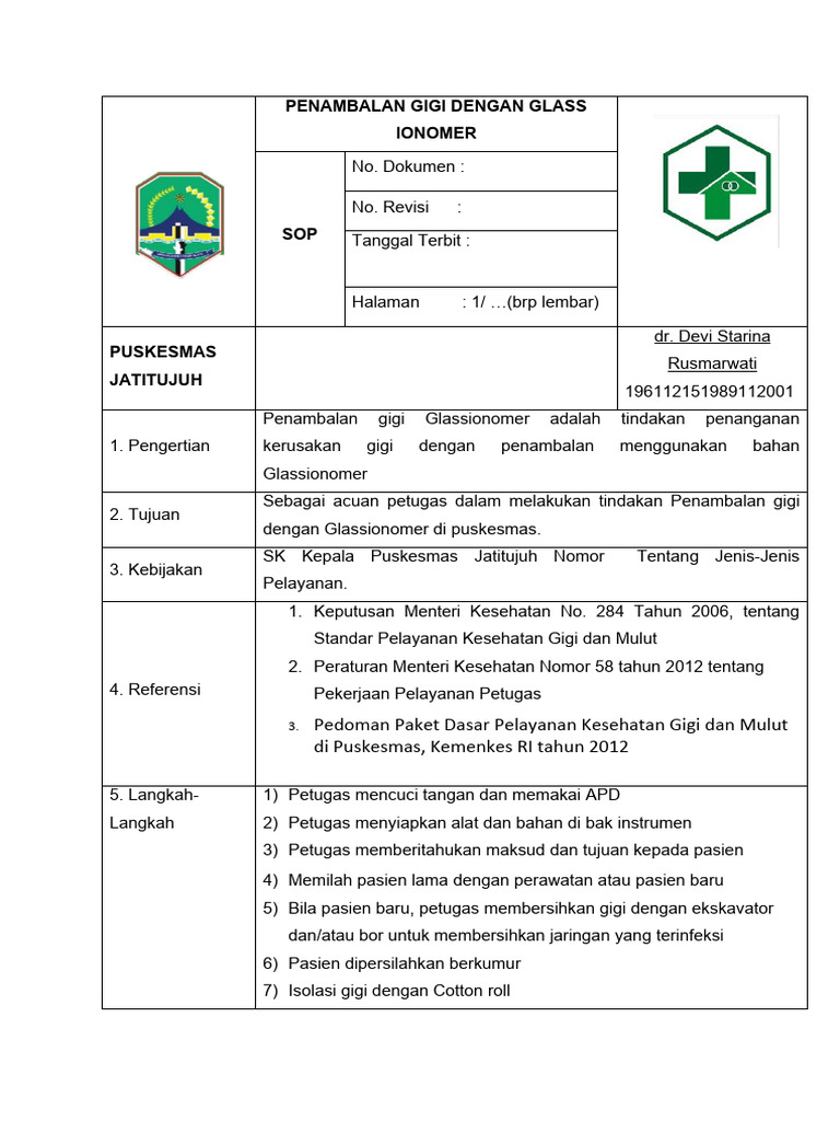 Penambalan Gigi Dengan Glass Ionomer | PDF | Sains & Matematika