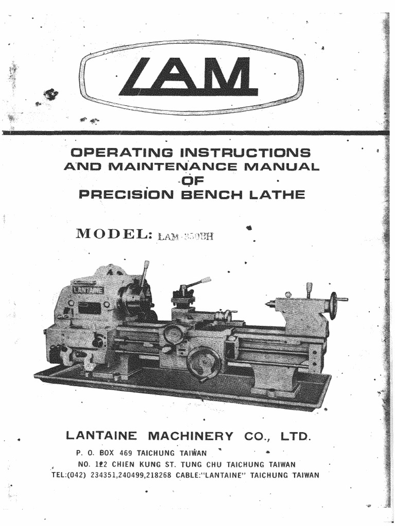 Lathe - Lam 350bh | PDF | Components | Cutting Tools