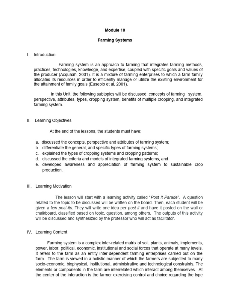 Understanding Farming Systems in Agriculture | PDF | Agriculture | Crop ...