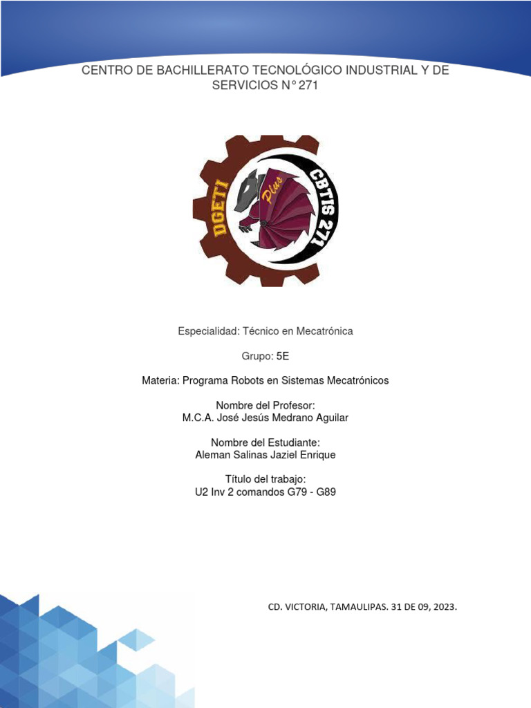 Comandos G79 y G89 en CNC | PDF | Perforar | Control numerico