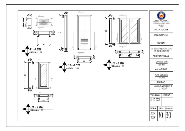 Fadil Gambar A3 Detail j1 Dan j2 Dan P 3, Ventilasi | PDF