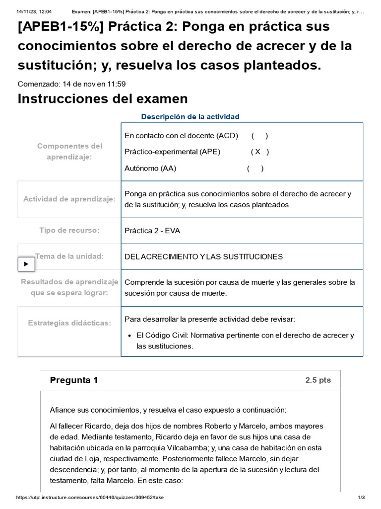 Examen - (APEB1-15%) Práctica 2 - Ponga en Práctica Sus Conocimientos Sobre El Derecho de ...