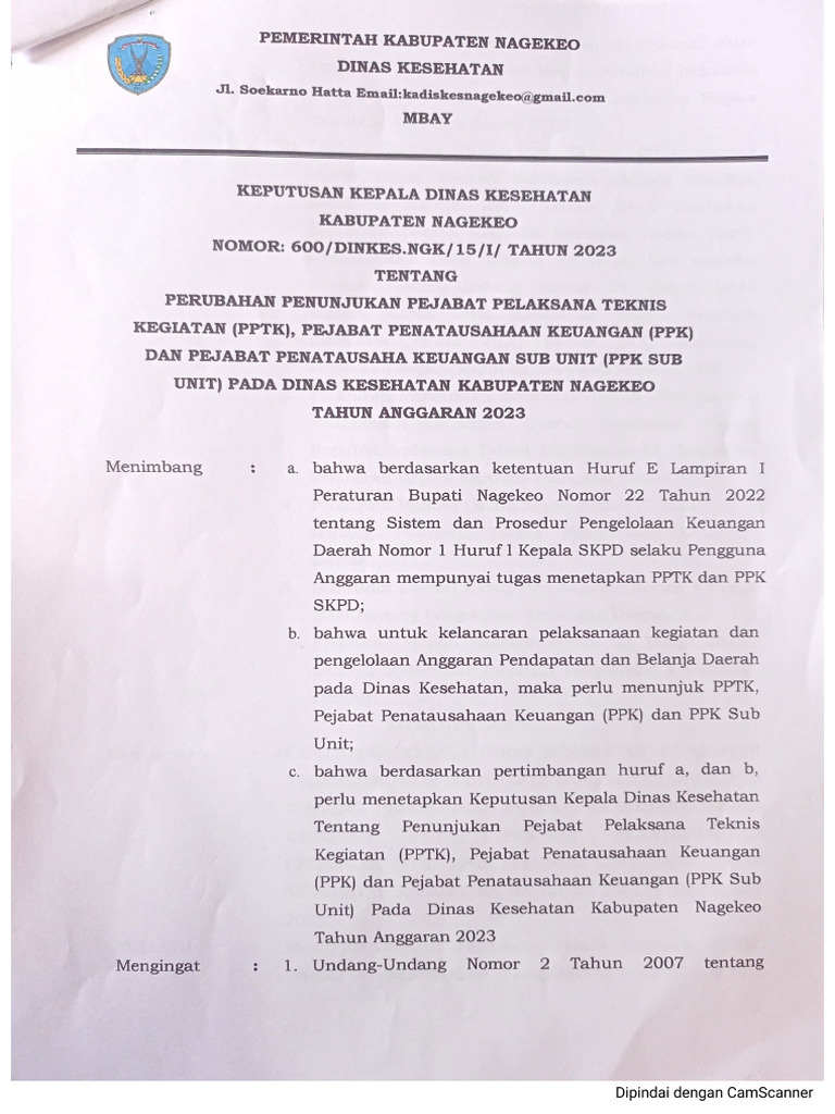 SK Kadis PPK 2023 | PDF