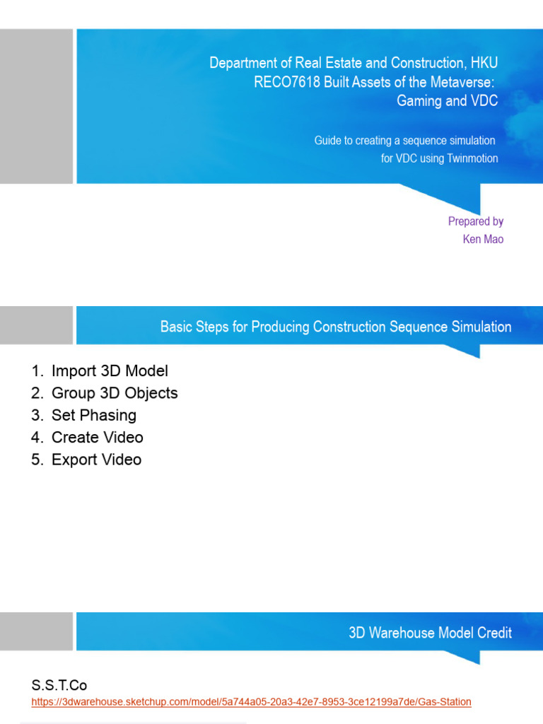 Guidance of Construction Sequence Simulation For VDC (Twinmotion) | PDF | 3 D Computer Graphics ...