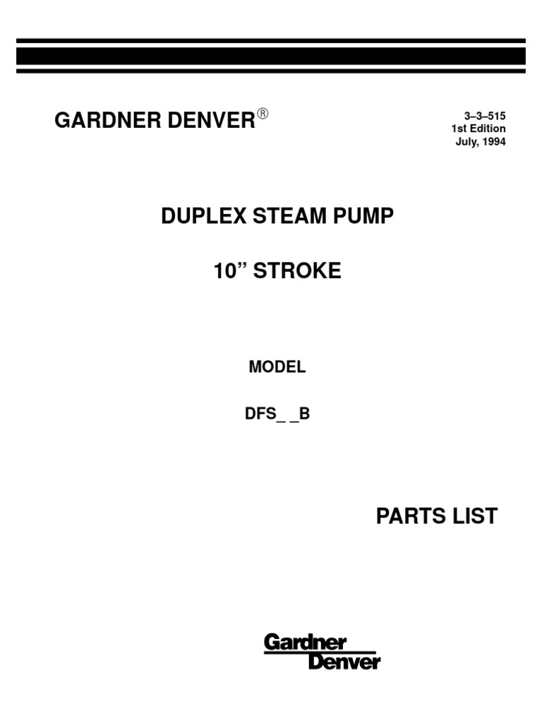 DFS - B Duplex Steam Pump Parts List | PDF | Piston | Engines
