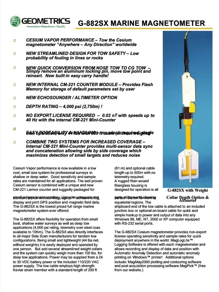 PDF Magnetometer G 882sx - Compress | PDF | Magnetometer | Computing