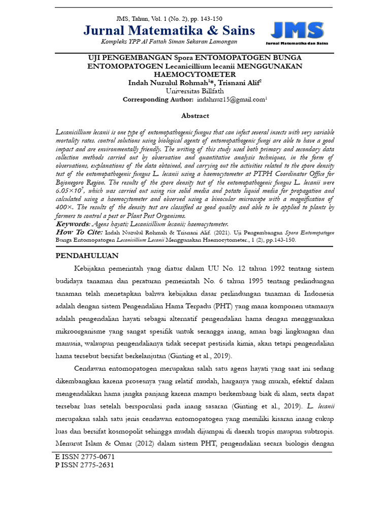 Jurnal Matematika & Sains | PDF | Kesehatan Holistik | Sains & Matematika