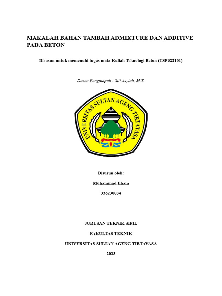 Admixture dan Additive pada Beton | PDF