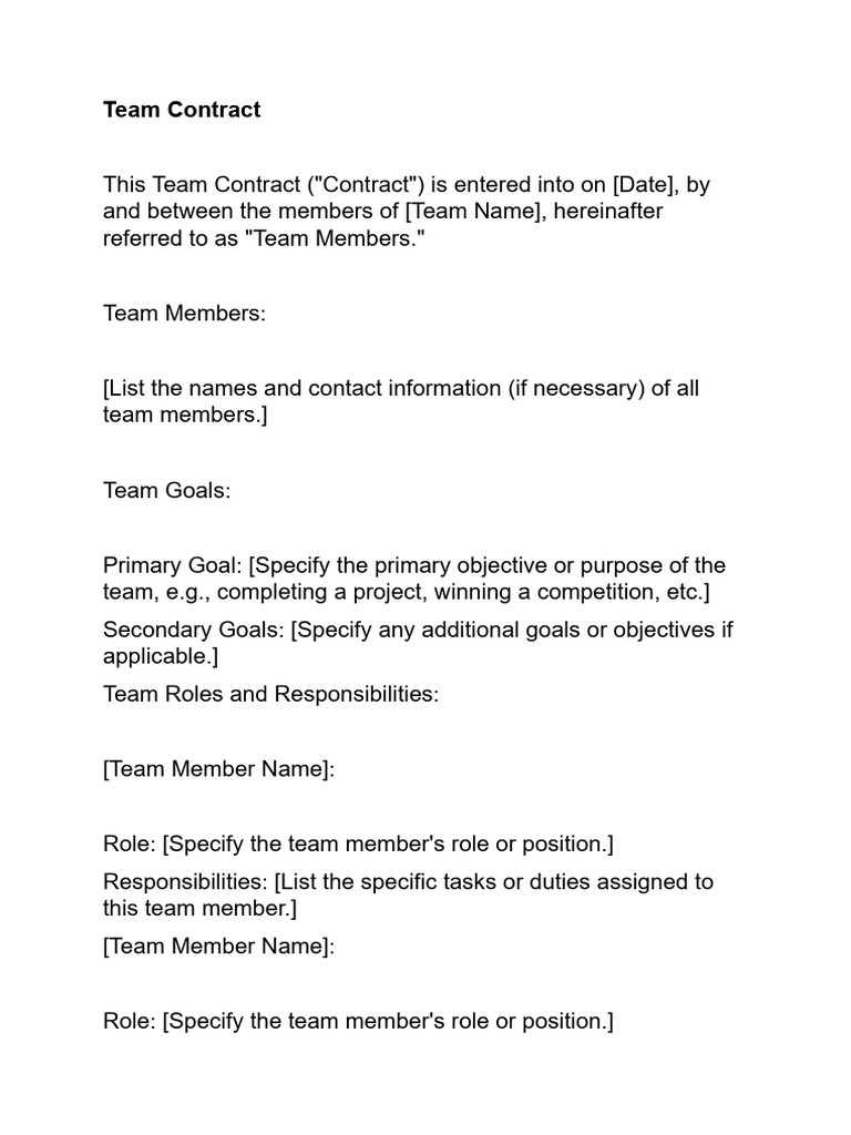 Team Contract | PDF