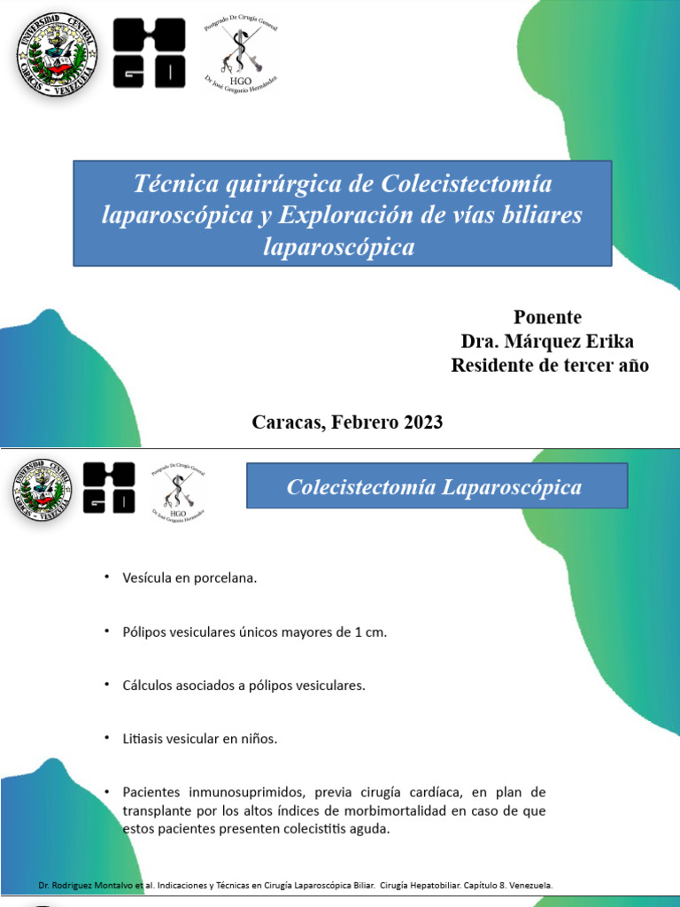Técnica Laparoscópica en Colecistectomía | PDF | Vesícula biliar ...
