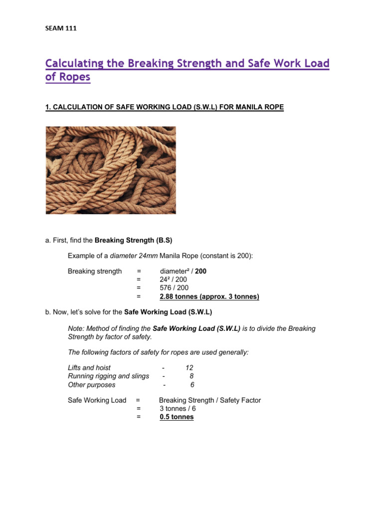 SWL Calculation | PDF