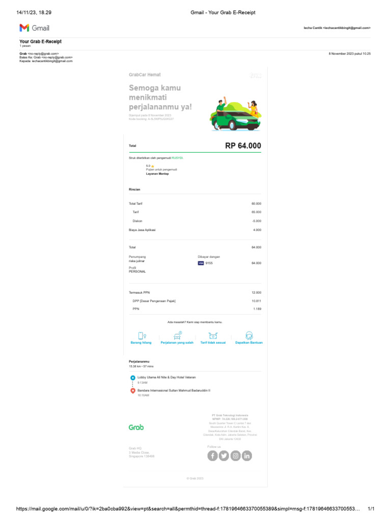 Cara Mendapatkan E-Receipt Grab | PDF