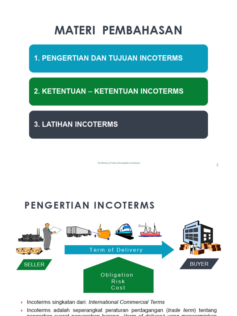 INCOTERMS 2020, Tujuan & Pengertian | PDF