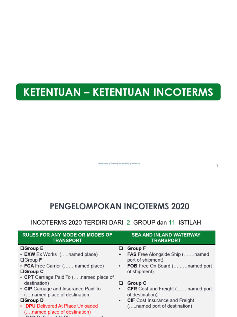 Panduan Lengkap Incoterms 2020 | PDF | Bisnis