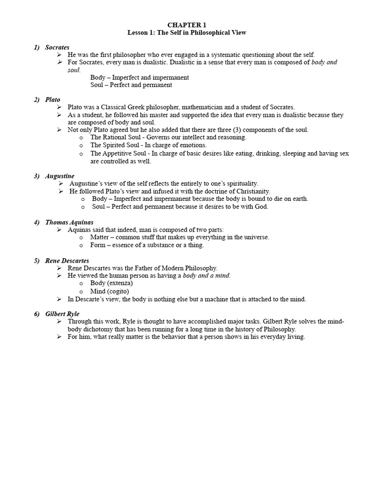 Chapter 1 Notes | PDF | Id | Soul