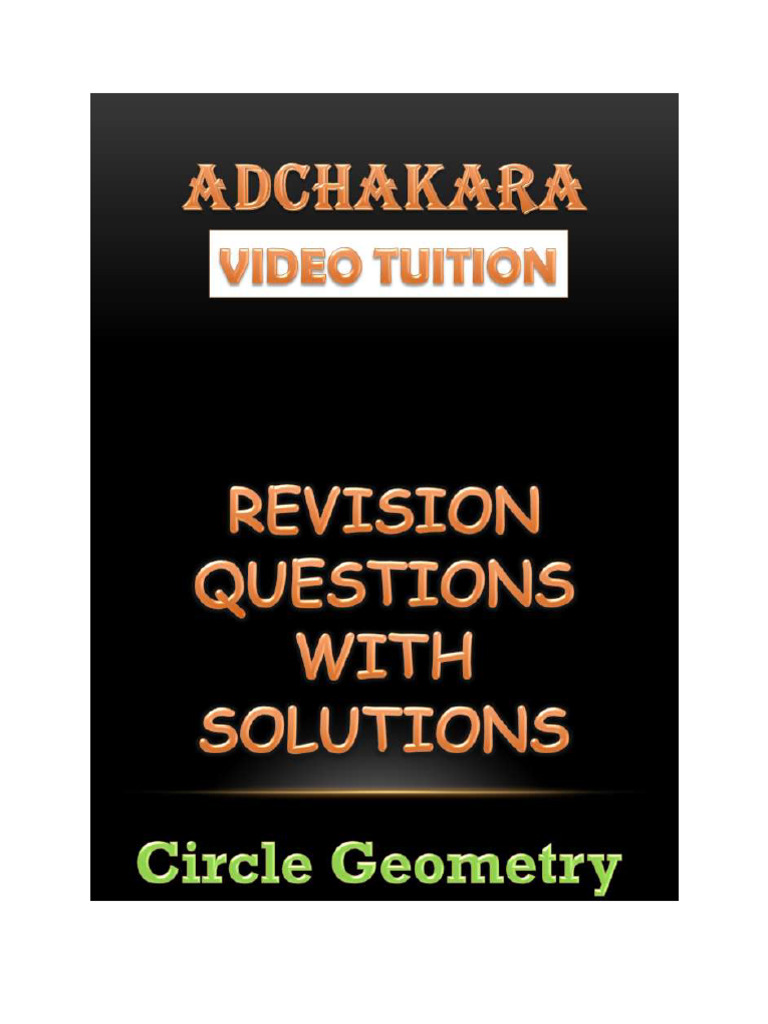 Circle Geometry Pdf Circle Triangle