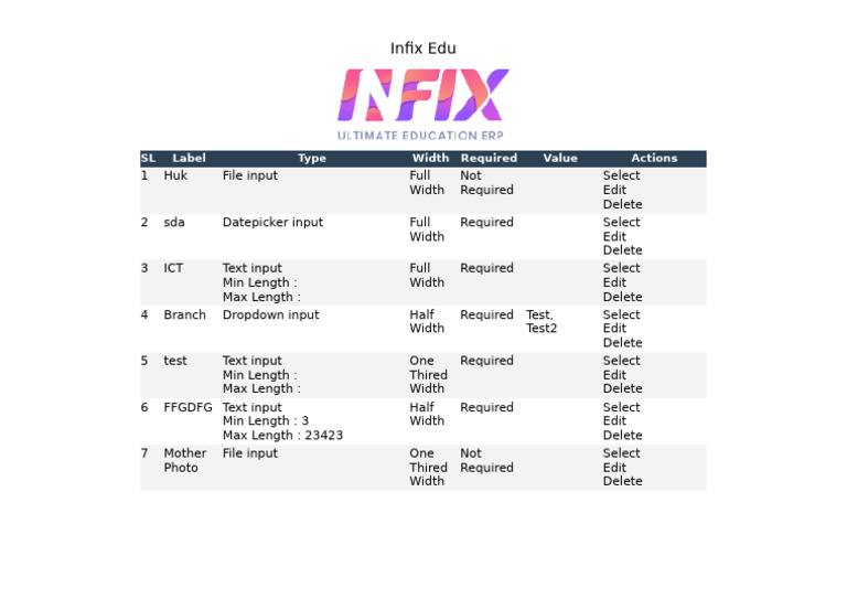 Dynamic Form Input Configuration | PDF