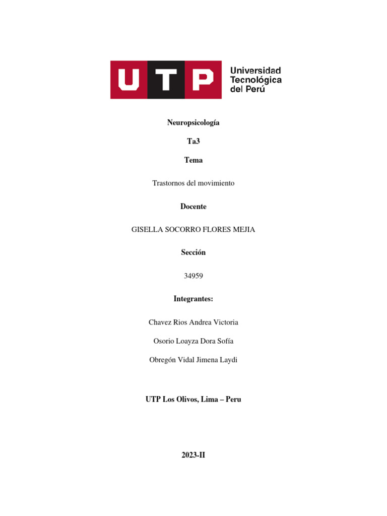 Tarea Academica 3 Neuro Psicologia PDF Final | PDF | Distonia ... Tarea Academica 3 Neuro Psicologia PDF Final | PDF | Distonia ...