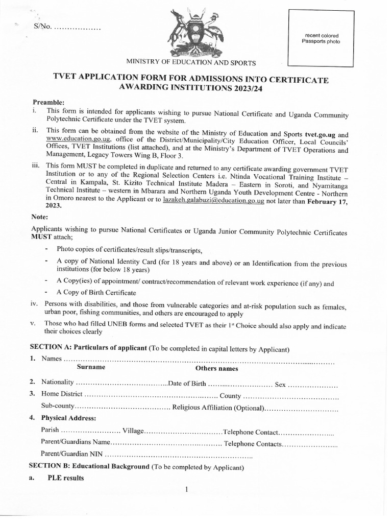 Application Forms | PDF